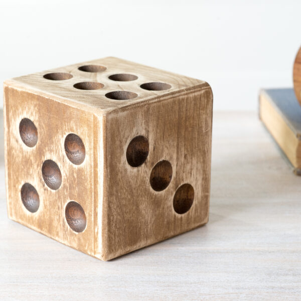 4" Natural Wood Die – The White Rabbit STL